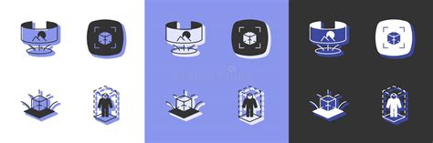 Set D Modeling Degree View And Icon Vector Stock Vector Illustration Of Rotate Full
