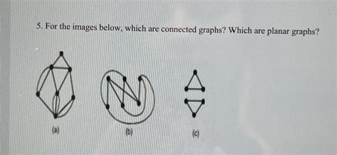 Solved 5 For The Images Below Which Are Connected Graphs