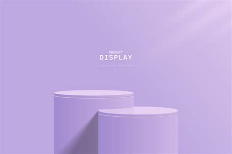 모형을 위한 최소한의 벽 장면 추상적인 단계 보라색 3d 실린더 연단 받침대는 3d 벽 방에서 현실적입니다 쇼 제품 쇼케이스를 위한 무대 3d 벡터 기하학적 플랫폼 디자인