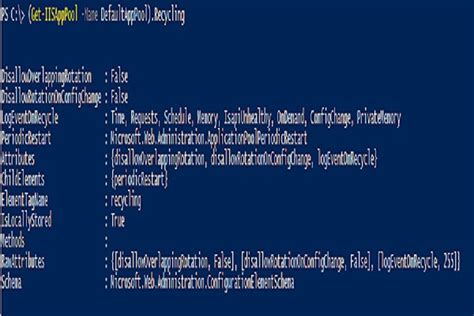 How To Get The Iis Application Pool Recycle Settings Using Powershell