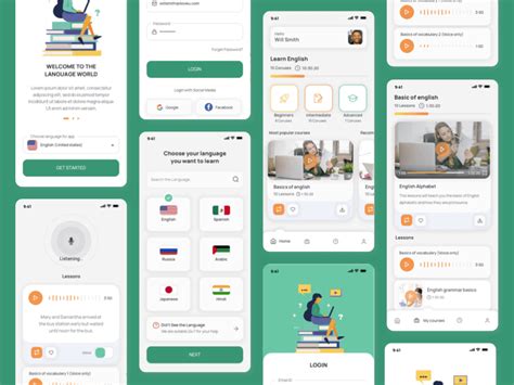 Language Learning App Sketch Freebie Language Apps Learning Languages Learn Ui Design