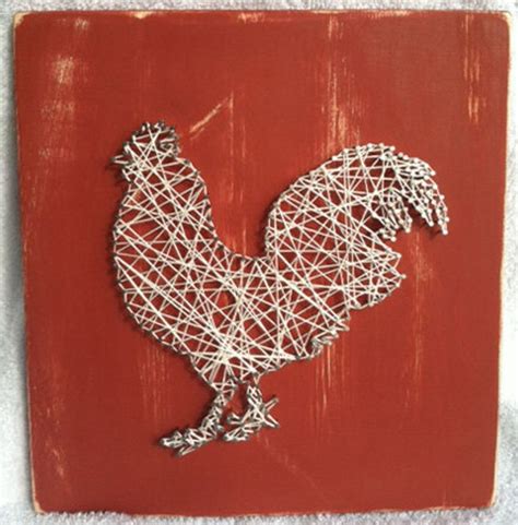 Rustic Red Rooster String Art By ASCollection On Etsy