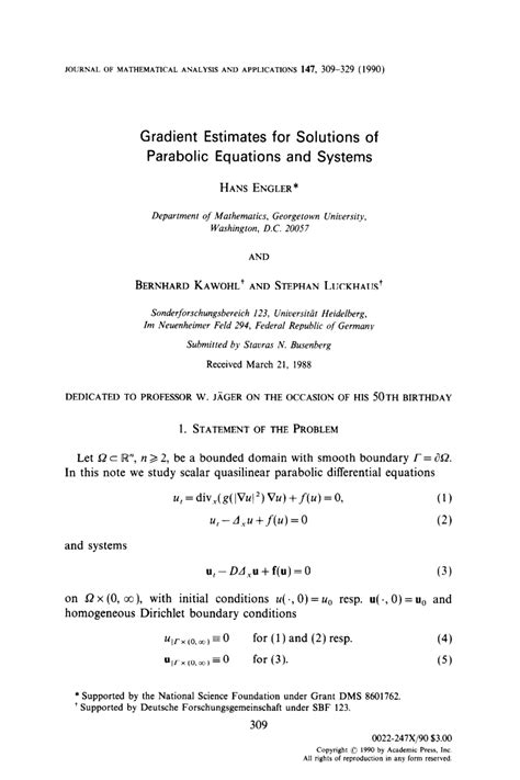 Pdf Gradient Estimates For Solution Of Parabolic Equations And Systems