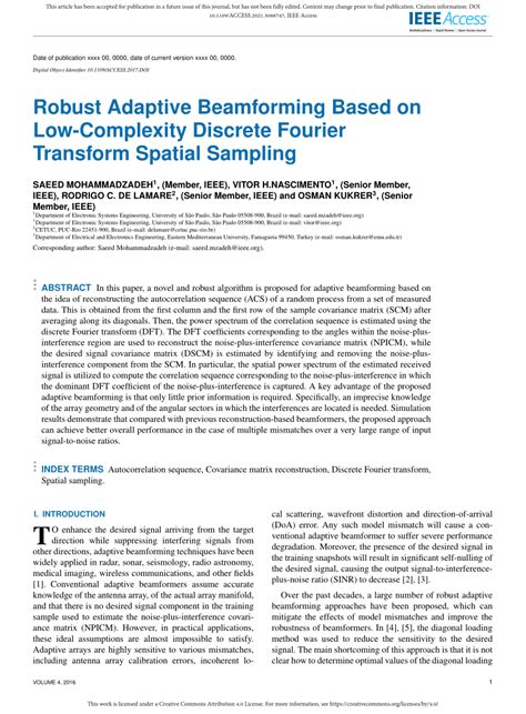 Pdf Robust Adaptive Beamforming Based On Low Complexity Discrete