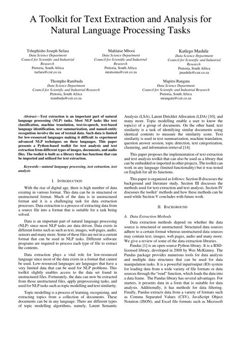 Pdf A Toolkit For Text Extraction And Analysis For Natural Language