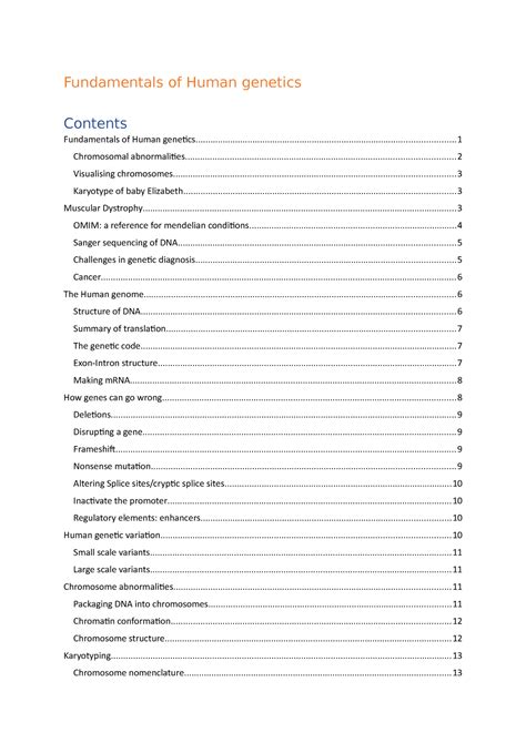 Fundamentals Of Human Genetics BIOL31402 Manchester Studocu