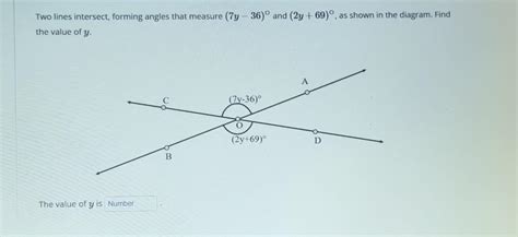Solved Two Lines Intersect Forming Angles That Measure