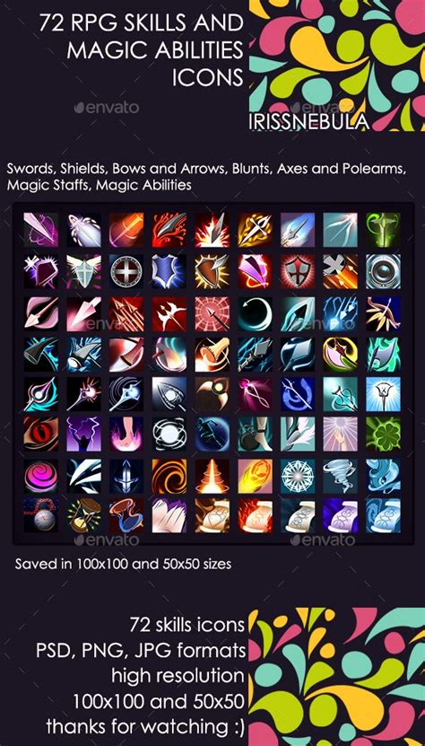 RPG Skills And Magic Abilities Icons Download Here Https Graphicriver Net Item Rpg