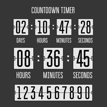 Premium Vector | Flip countdown clock counter timer on black