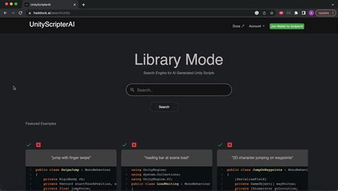 Unityscripterai A Free Search Engine For Ai Generated Unity Scripts