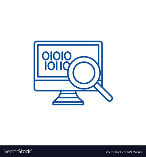 Data Analysis Line Icon Concept Royalty Free Vector Image