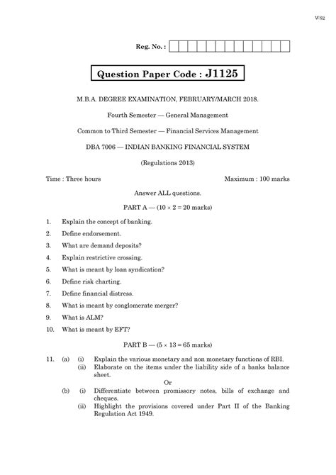 bfs question bank finance notes ws reg no m b degree