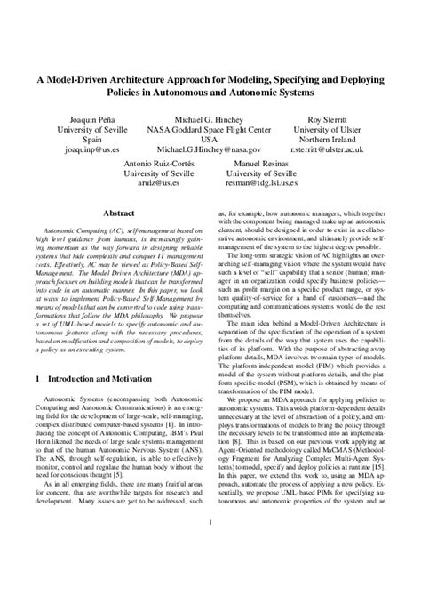 Pdf A Model Driven Architecture Approach For Modeling Specifying And