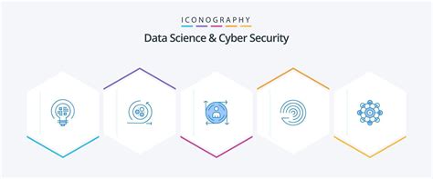 Data Science And Cyber Security 25 Blue Icon Pack Including Machine Scince User Forecasting