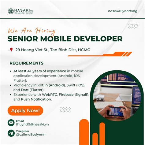 hasaki hasakituyendung hasakicareer senior mobile developer