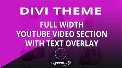 Divi Theme Full Width YouTube Video Section With Text Overlay YouTube