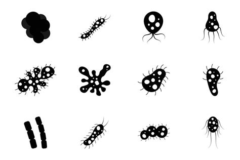 Set Of Bacteria And Virus Vector Illustration Disease Causing