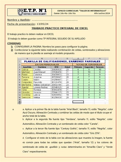 Tp Integral De Excel Pdf Color