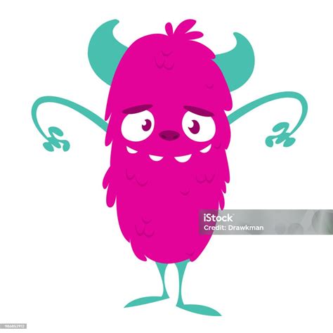 성 난 만화 괴물입니다 벡터 핑크 몬스터 그림입니다 할로윈 디자인 갈고리 발톱에 대한 스톡 벡터 아트 및 기타 이미지 갈고리 발톱 공포 무서움 귀신 Istock