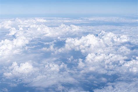 White Dense Clouds In A Blue Sky Like A Blown Up View From Above From An Airplane Beautiful
