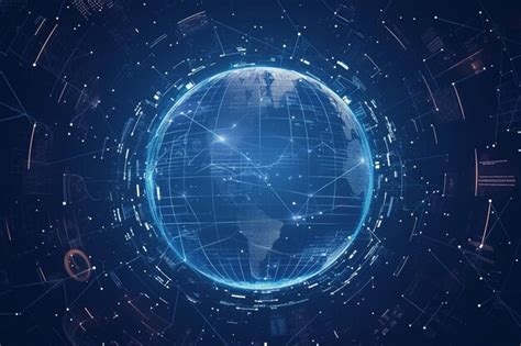 Connection And Cyber Security In Conceptual Futuristic Digital Data Background Premium Ai