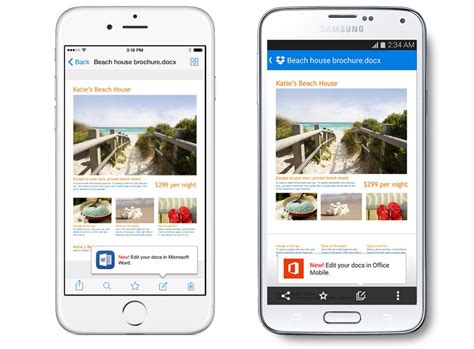 dropbox and microsoft office integration now available on android