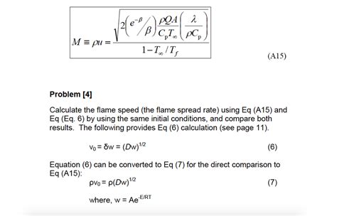 Solved Calculate The Flame Speed The Flame Spread Rate
