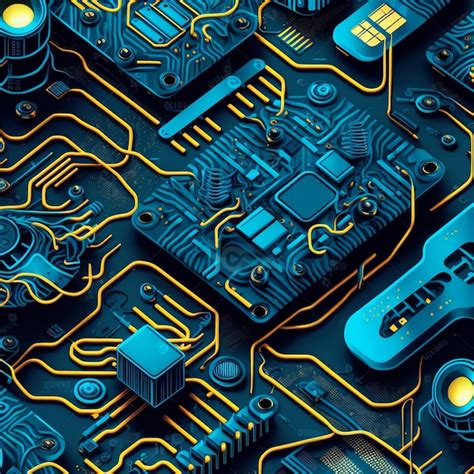 Premium Photo Electronic Circuits Seamless Design Background