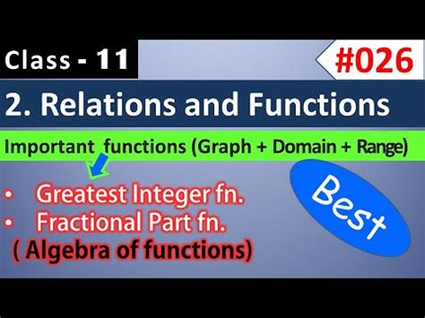 Greatest Integer Function Fractional Part Function Algebra Of Functions Class