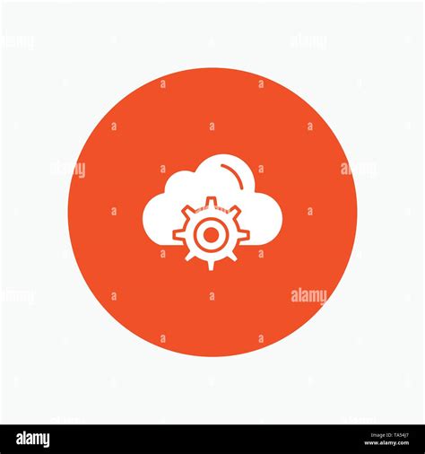 Cloud Setting Gear Computing White Glyph Icon Stock Vector Image