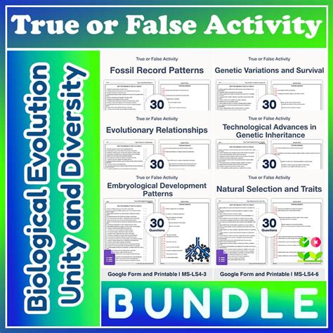 Ms Ls4 Evolution Test Bundle Traits Fossils And Natural Selection Worksheets