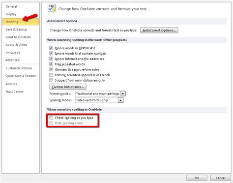 Spell Check Turn Off Spellcheck In OneNote Super User