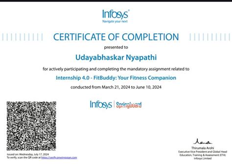 udayabhaskar nyapathi on linkedin internship infosys