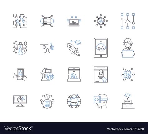 Automation Tech Outline Icons Collection Vector Image