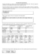 Bio Lab Week Transformation Lab Docx Transformation Worksheet Complete The Following
