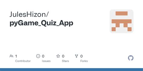 GitHub JulesHizon PyGame Quiz App