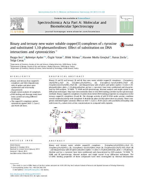 Pdf Binary And Ternary New Water Soluble Copperii Complexes Of L