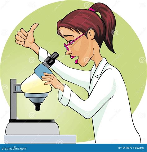 Científico De Sexo Femenino Ilustración del Vector Ilustración de joven experimento