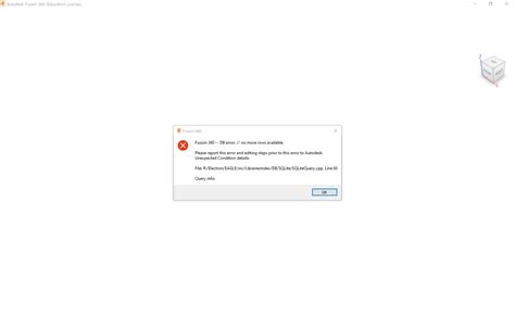 Solved Startup Error No Such Table Main Fusion Won T Start Autodesk Community