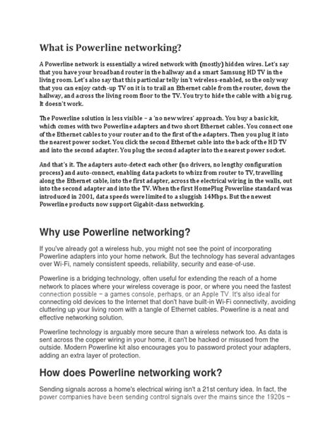 What Is Powerline Networking Pdf Wi Fi Computer Network