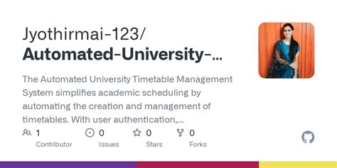 GitHub Jyothirmai Automated University Timetable Management System The Automated