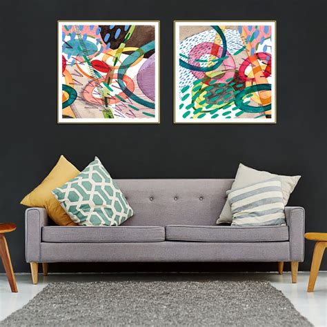 Wall Art Colourful Loop 2 Sets Canvas Prints Poster Prints Art Prints Melbourne Wall