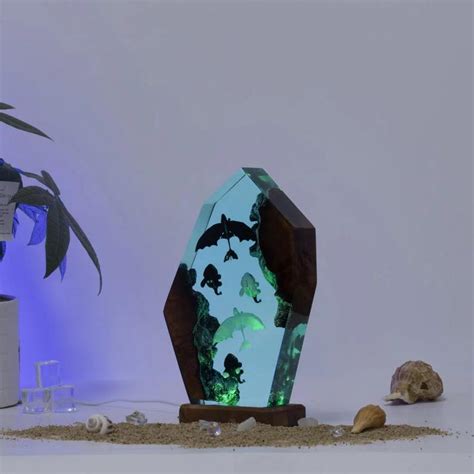 Toothless Night Lights Toothless And Light Fury Epoxy Lamp Table Lamp