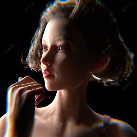 Blender人物角色时尚美女带骨骼绑定三维模型 Cgtar Cg艺站