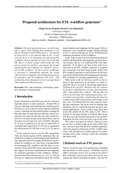 pdf proposed architecture for etl workflow generator ivan