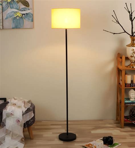 Buy Inverted Yellow Cotton Shade Club Floor Lamp With Mdf Base At 41 Off By Pristine Interiors