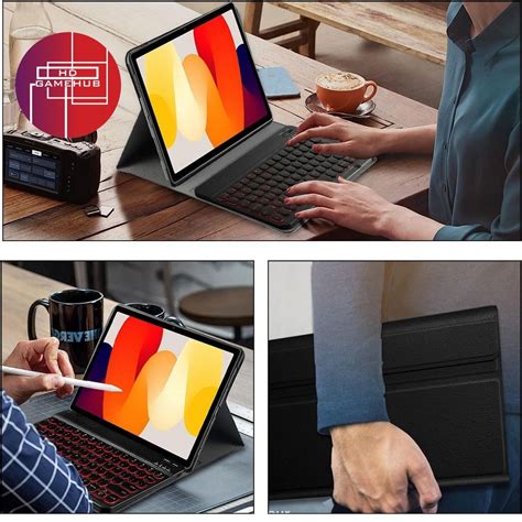Xiaomi Redmi Pad Se Bluetooth Keyboard Case With LED Backlight LED Backlit Mobile Phones