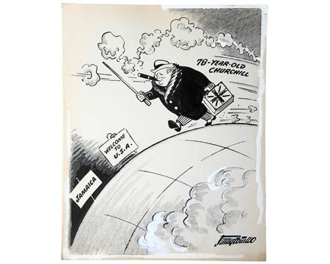 Disney Artist Jerry Costello Winston Churchill Original Political Draw