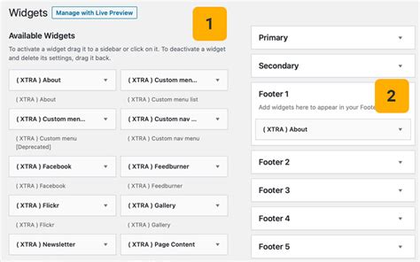 how to enable footer widgets on your website xtra tutorials