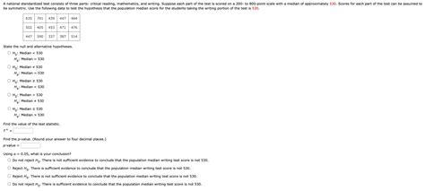 Solved Be Symmetric Use The Following Data To Test The Chegg